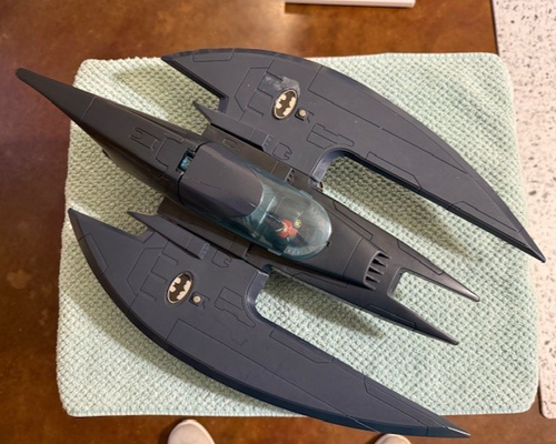 Vintage Kenner Toys Black DC Batman Batwing Bat Plane Jet 1993 with ...