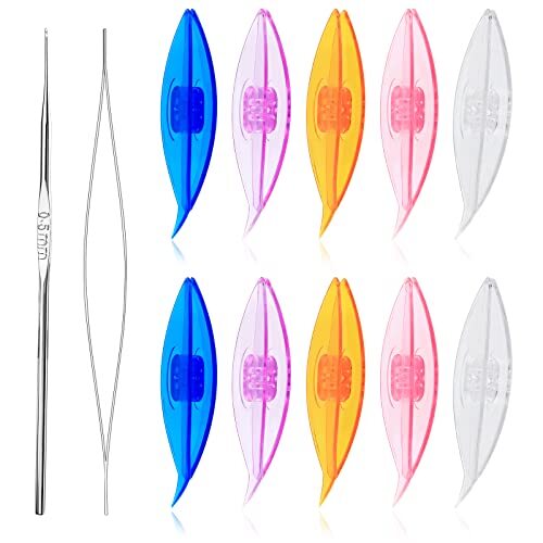 Tatting Shuttle Kit 10 Pcs Plastic Tatting Shuttle With Beading Needles ...