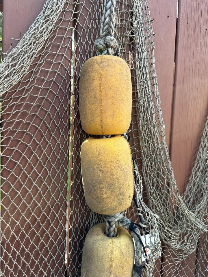 4 x Authentic Used Fishing Net Floats On Rope ~ Old Vintage Nautical ...