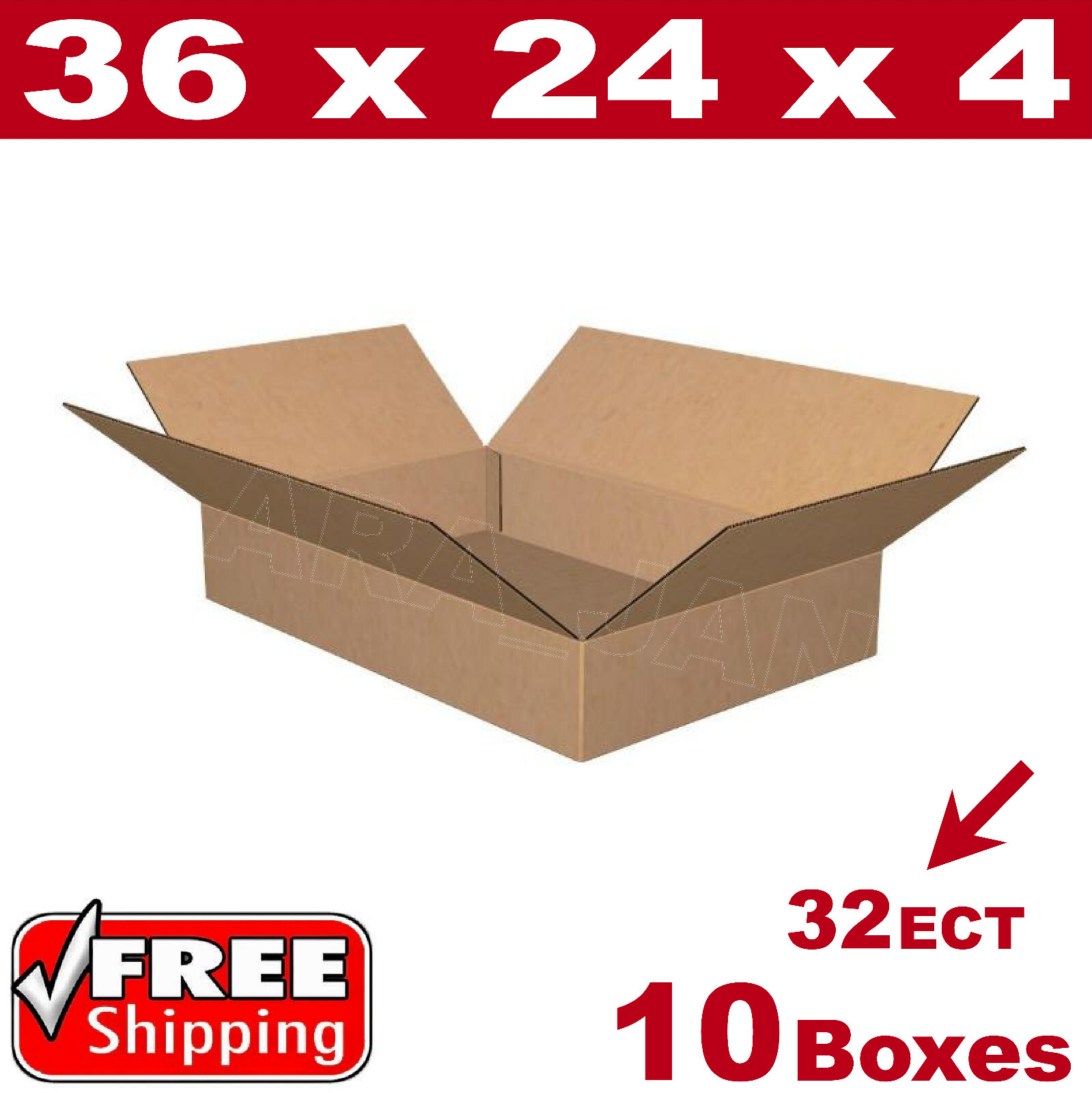 10 - 36x24x4 Cardboard Boxes Mailing Packing Shipping Box Corrugated ...