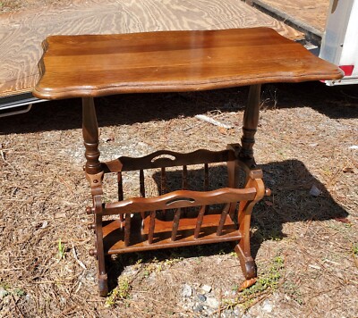 Antique Furniture Table with Magazine Rack in bottom CA:1960-1970 | eBay