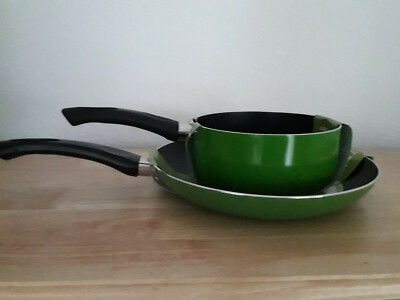 Ecolution Elements Non-Stick 11” Fry Pan and 2Qt. Saucepan (Green ...