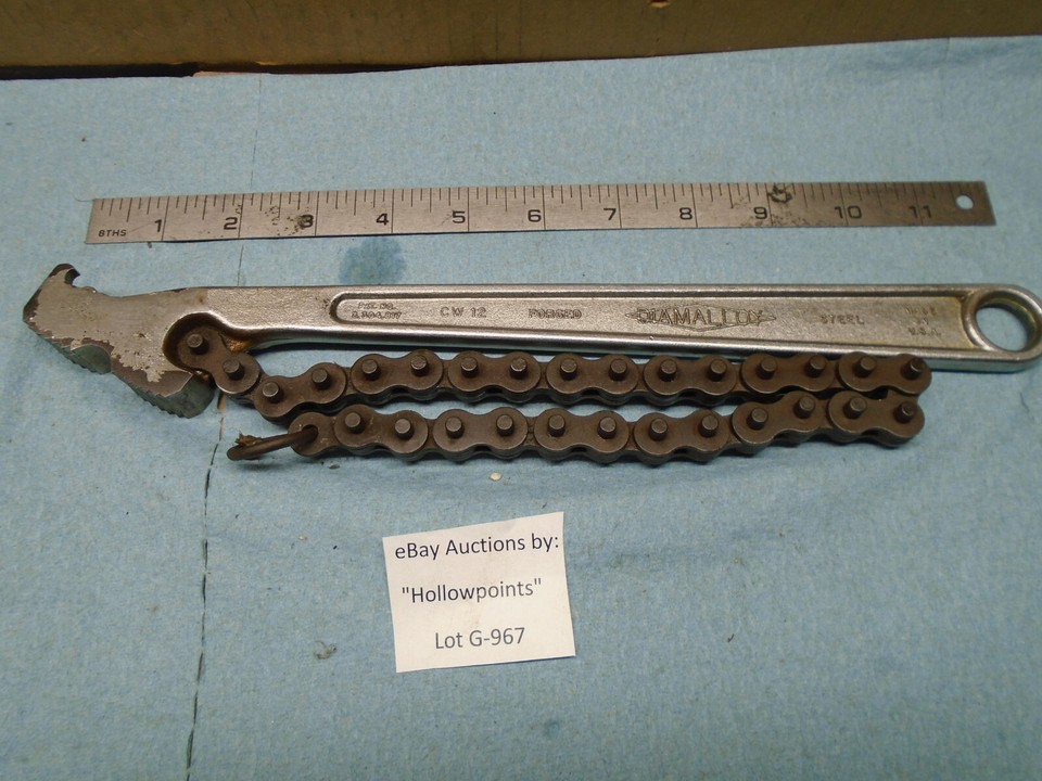 Diamond Diamalloy USA CW12 Adjustable Chain Wrench 4" Capacity 12" Long ...