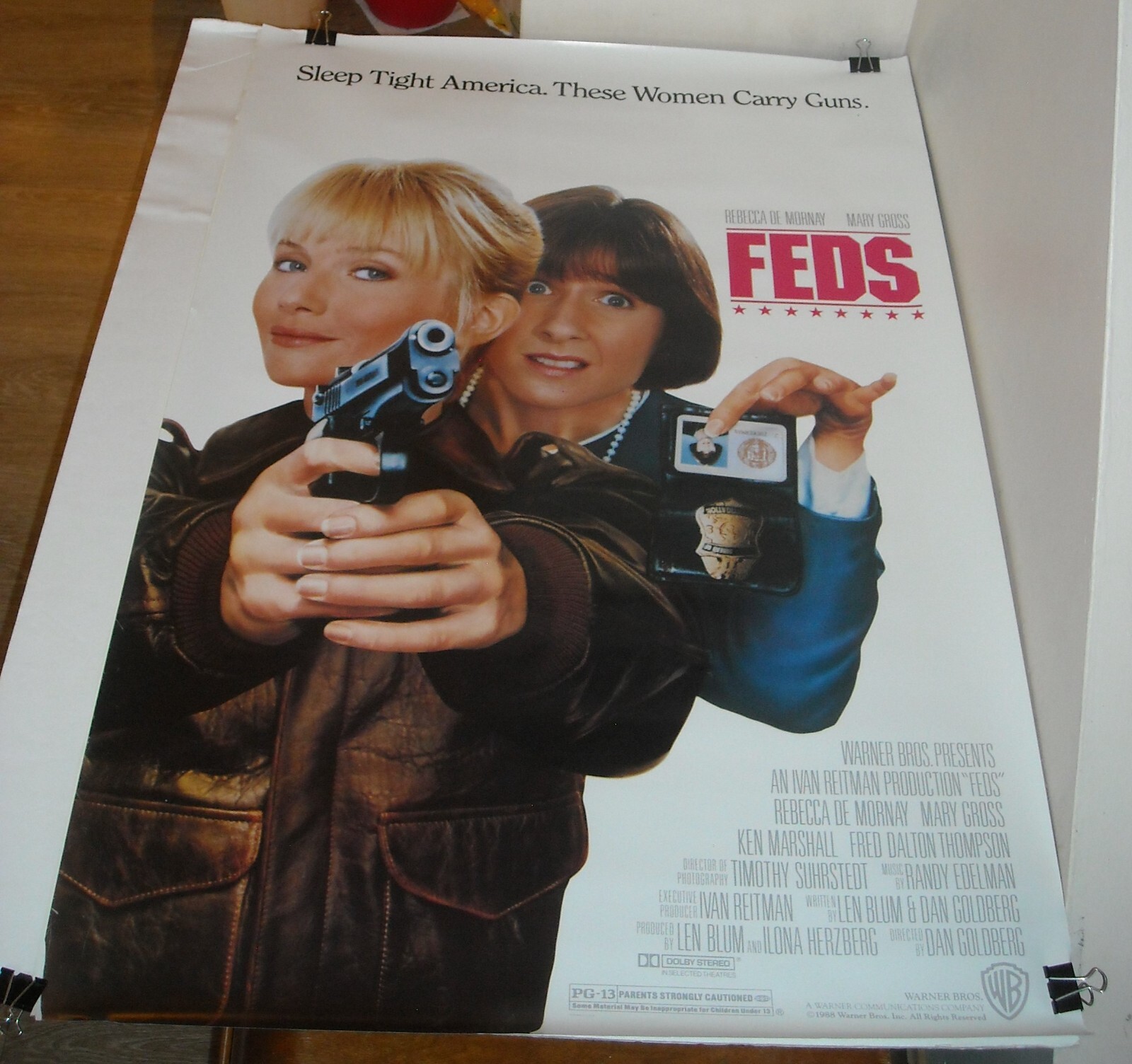 ROLLED 1988 FEDS MOVIE POSTER REBECCA De MORNAY MARY GROSS FRED DALTON ...