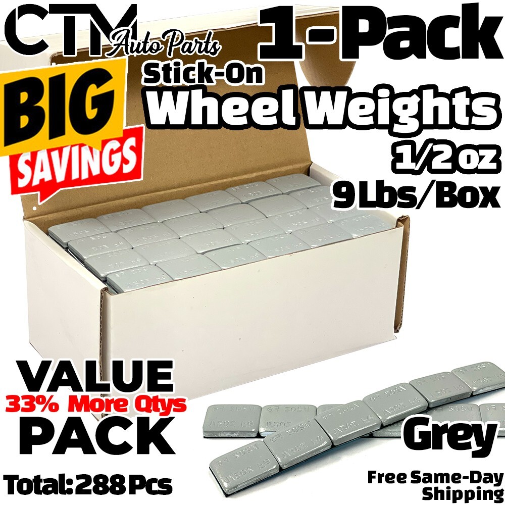 1-Box 1/2 oz Grey Balance Wheel Weights Stick-on Adhesive Tape Lead ...