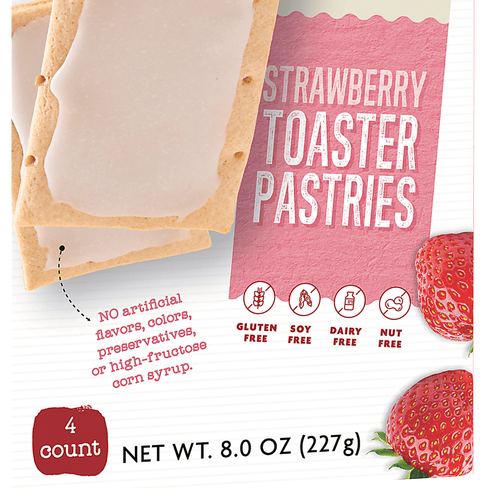 Strawberry Instant Breakfast Toaster Pastries, 8oz (3 Pack), Gluten ...
