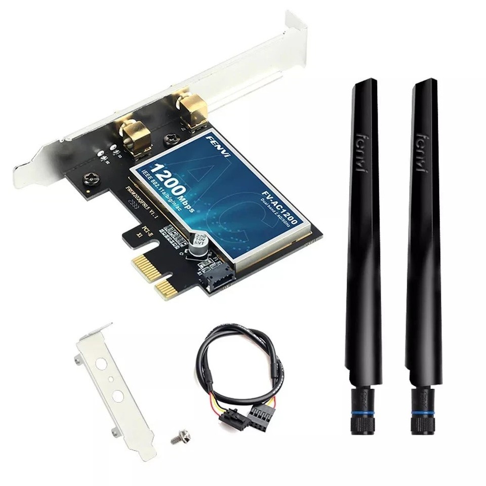 Dual Band PCI-E Wireless Bluetooth Network Card AC1200 Desktop PCIe ...