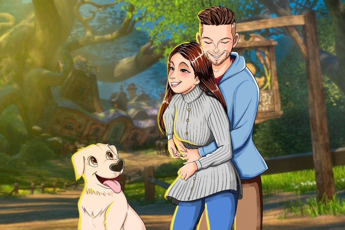 Disney Cartoon Couple In Love