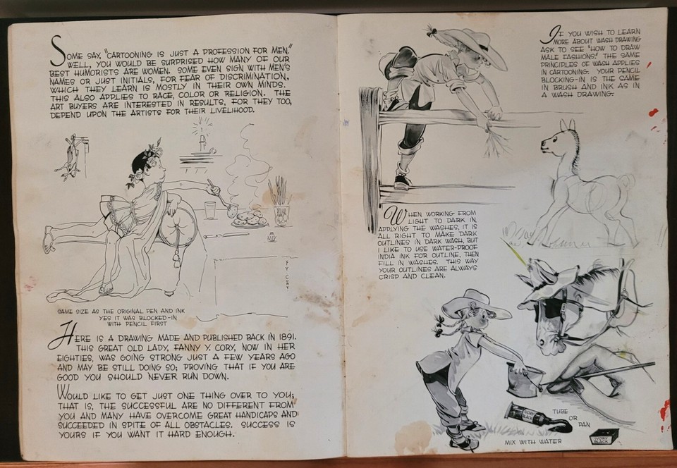 1960's Modern Cartoon by Walter Foster Art Book “How To Draw” 10 1/2” x ...
