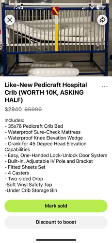 Pedicraft Homecare Pediatric Crib Hospital Bed | eBay
