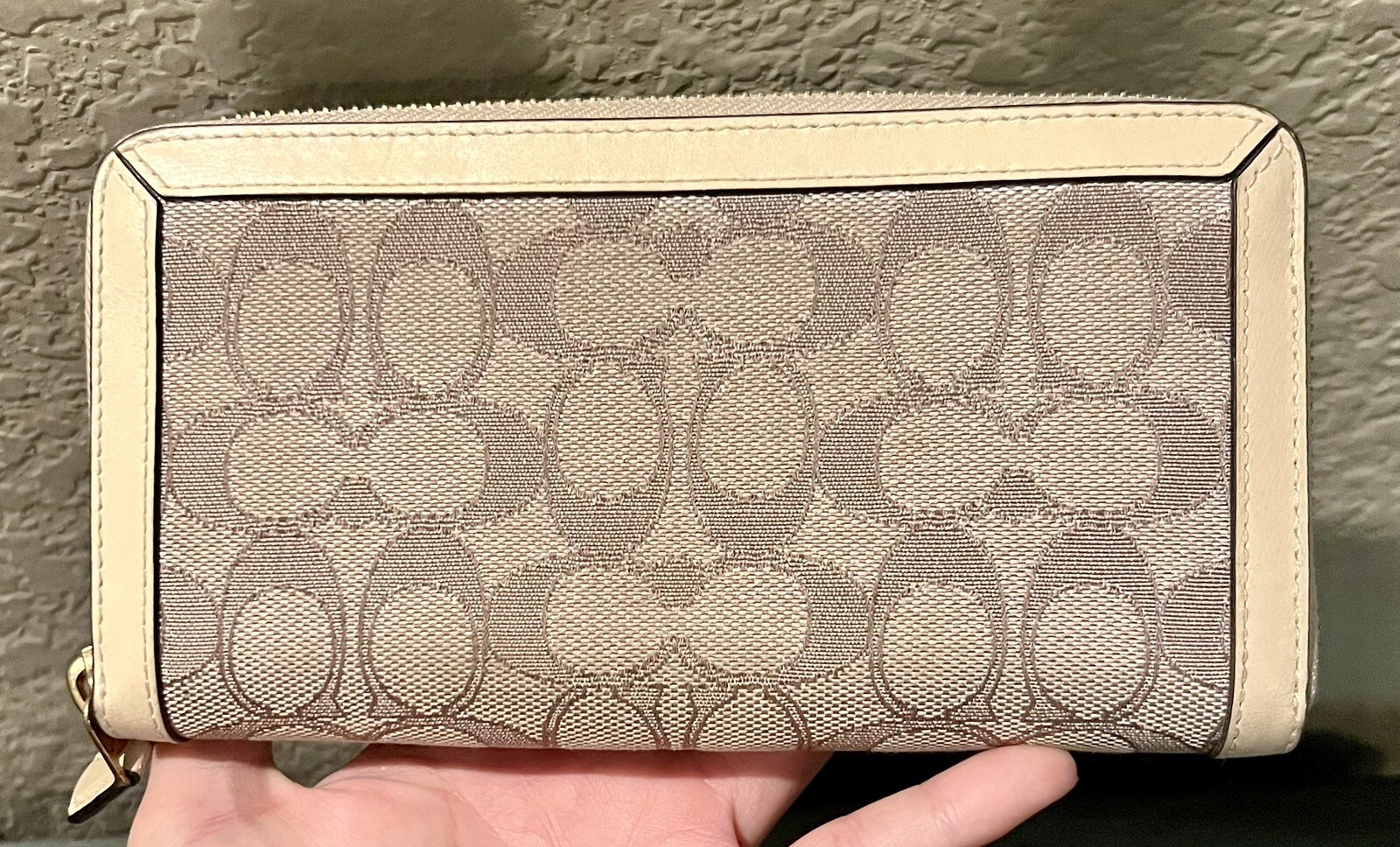 Coach Large Wallets | accordion zip wallet in signature jacquard Q | eBay