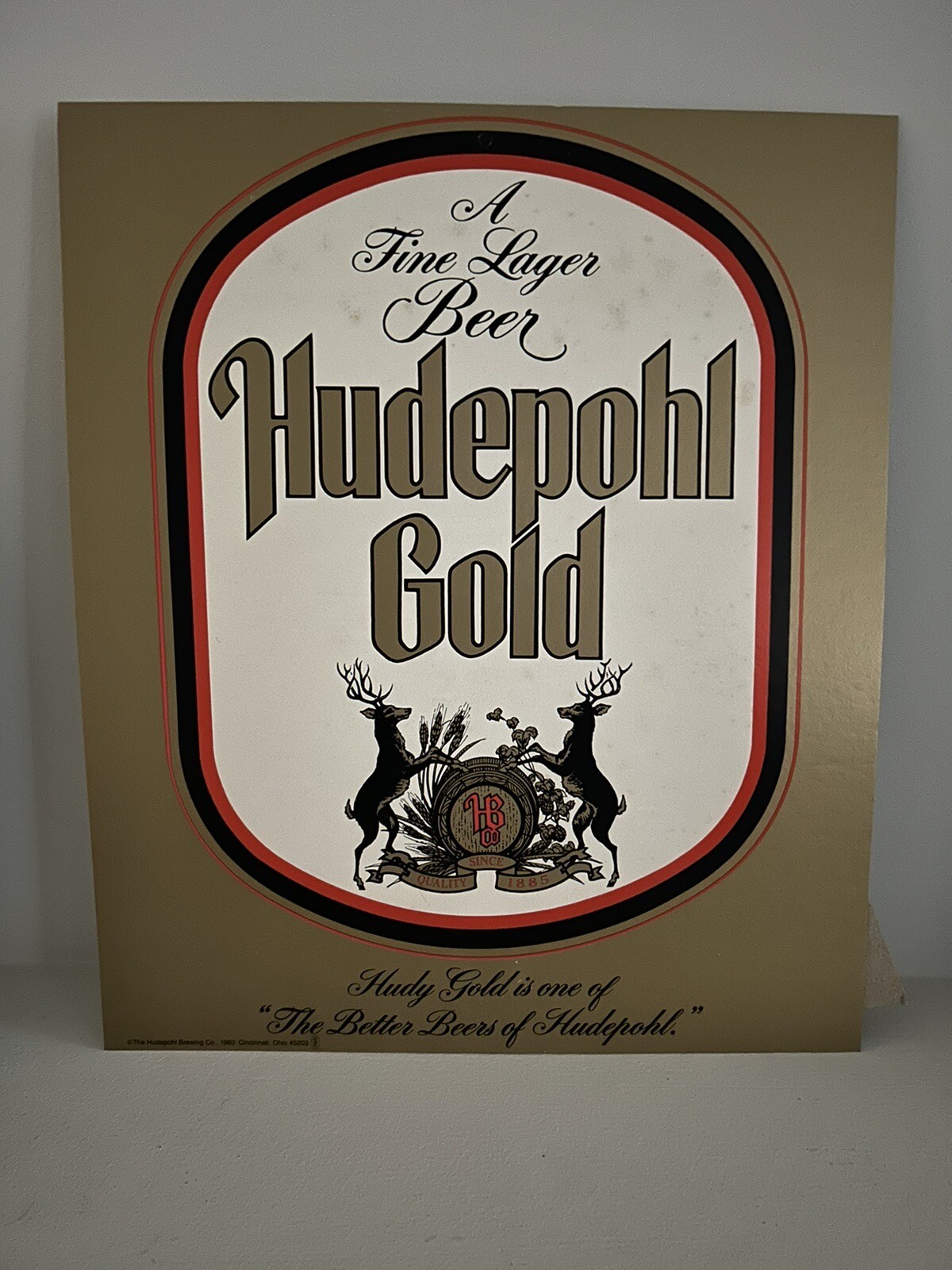 Hudepohl Beer Sign, Cincinnati, Ohio. Dated 1983. VG to Excellent ...