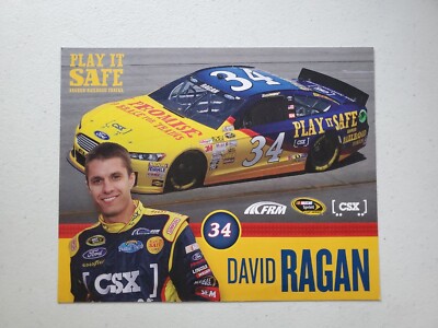 DAVID RAGAN CSX TRAIN SAFETY NASCAR DRIVER HERO Card 10x8 Railroad ...