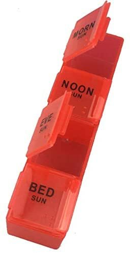 Pillbox Tablet Organizer Dispenser Box Monthly Week Case 4 Compartments ...