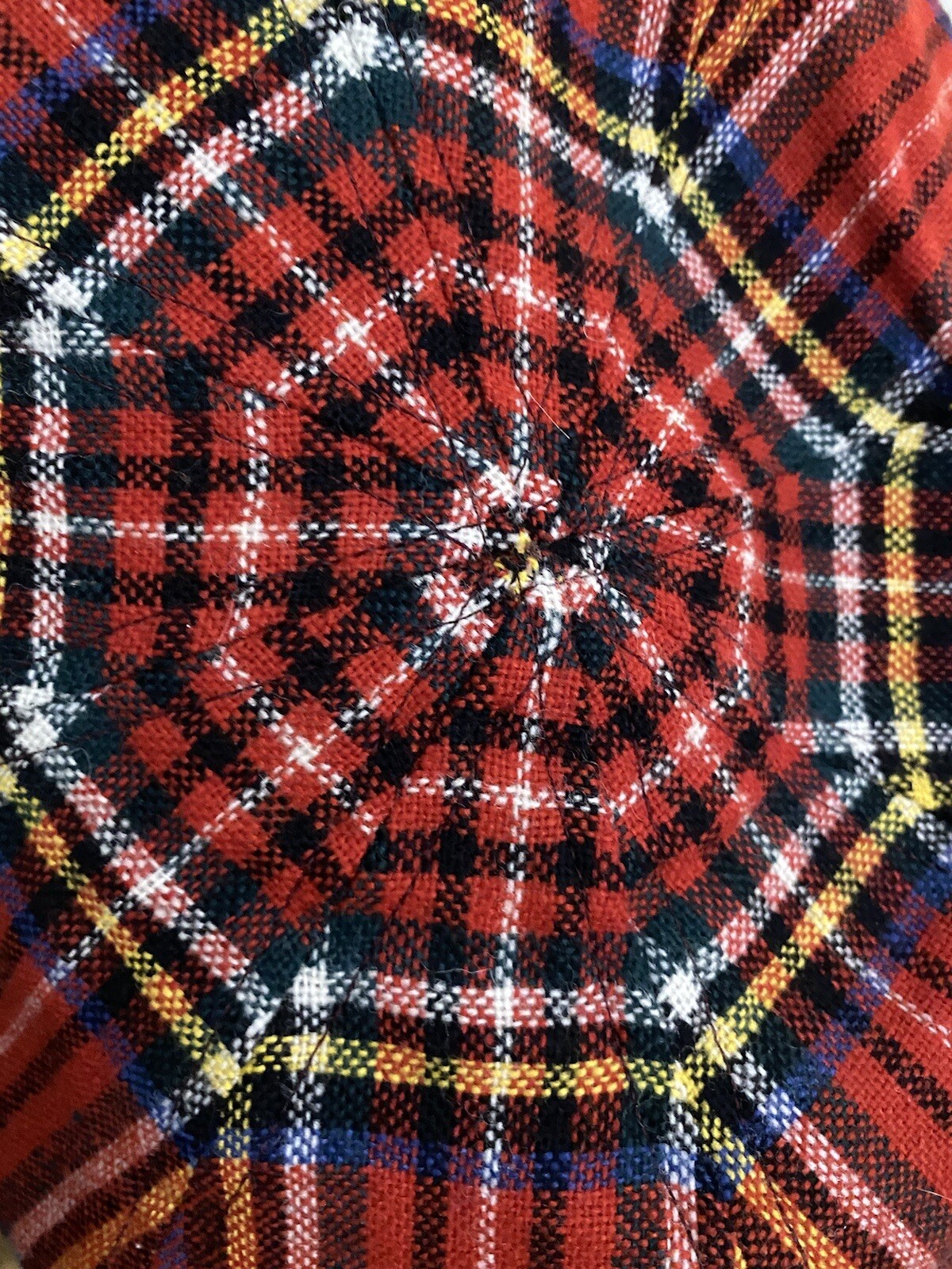 Red Plaid Wool CALHOUN Tartan Bonnet Scottish Tam Beret Hat Kilt Cap ...