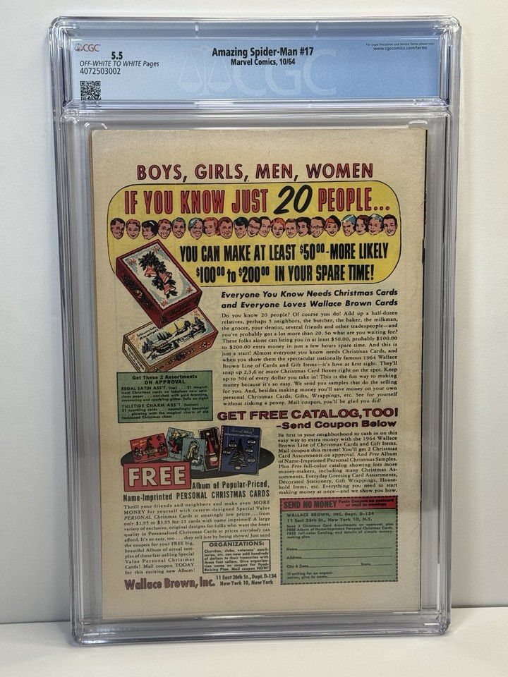 Amazing Spider-Man #17 CGC FN- 5.5 2nd Appearance Green Goblin Steve ...