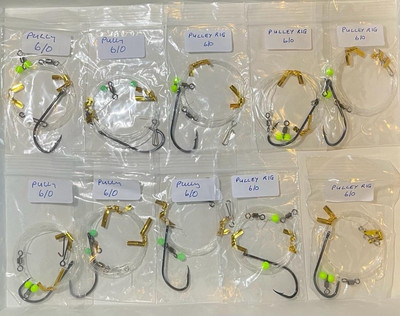 10 quality Uk Made 6/0 Pulley Rigs For Beach& Pier Fishing COD/WHITING ...