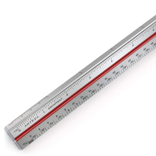 Architect Scale Ruler Imperial 12-Inch Color-Coded Professional-Grade ...