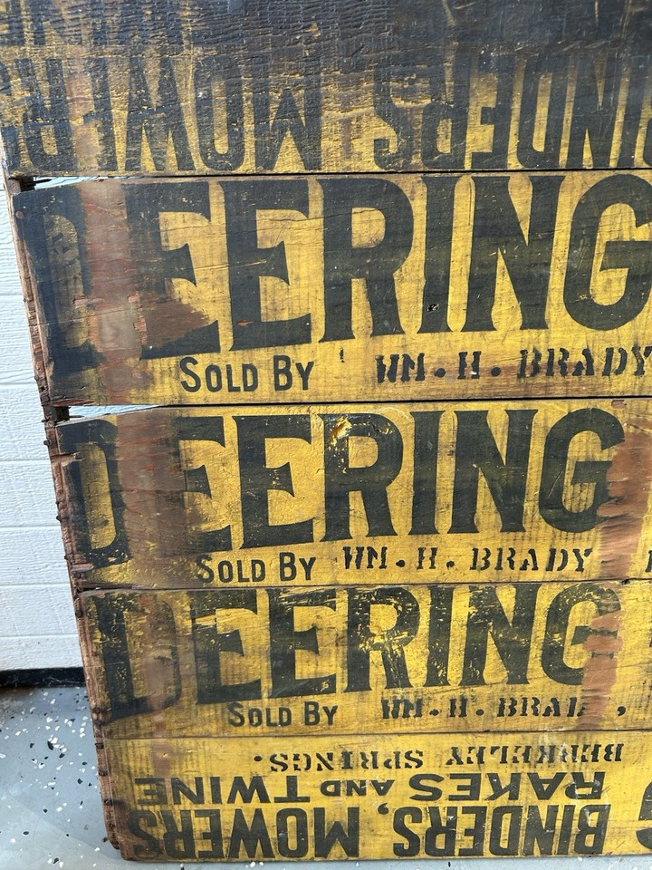 Vintage Wooden Sign Deering Binders Mowers Rakes Twine Berkeley Springs ...