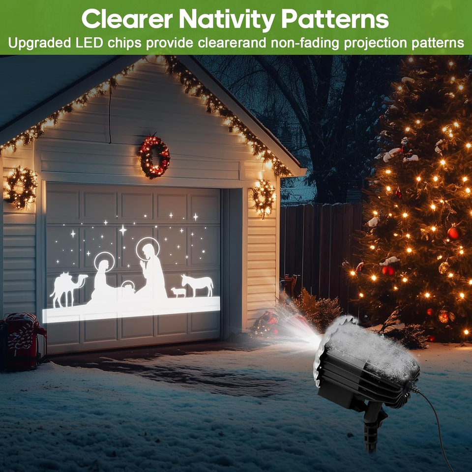 Christmas Nativity Scene Projector Lights Outdoor Indoor,Waterproof ...