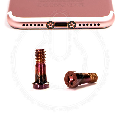 2 x Bottom Screws Pentalobe Rose Gold Screw set for Apple iPhone 7 ...
