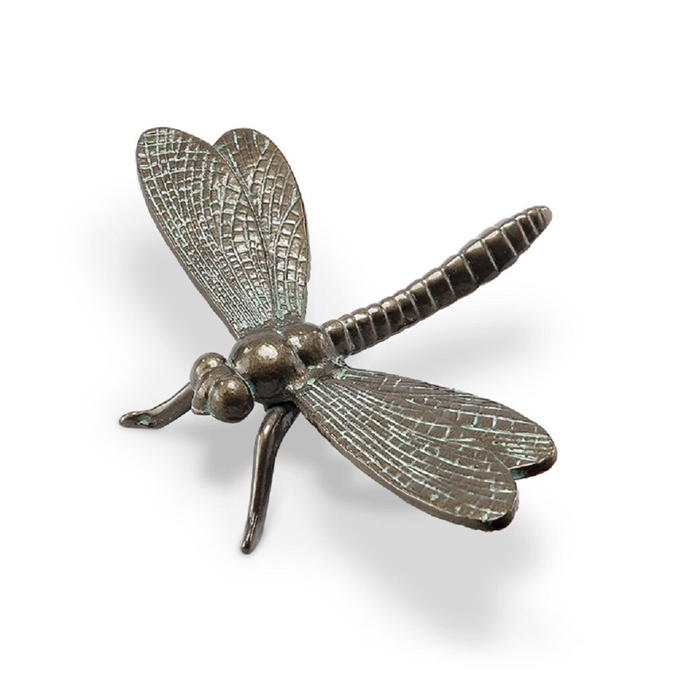 Dragonfly Garden Sculpture Statue Cast Iron Bug Insect Figurine 10in ...