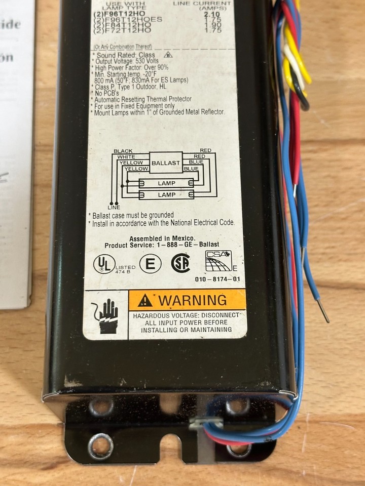 GE 806-SLH-TC-P Total Performance Ballast, 120V, 60Hz. 2 Lamp Slimline ...