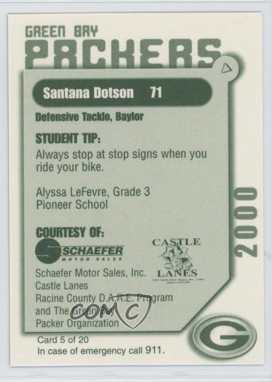 2000 Green Bay Packers Police Santana Dotson #5 yj7 | eBay UK