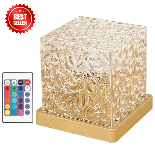Dynamic Water Ripple Night Light 16 Colors Flame Crystal Lamp Remote ...