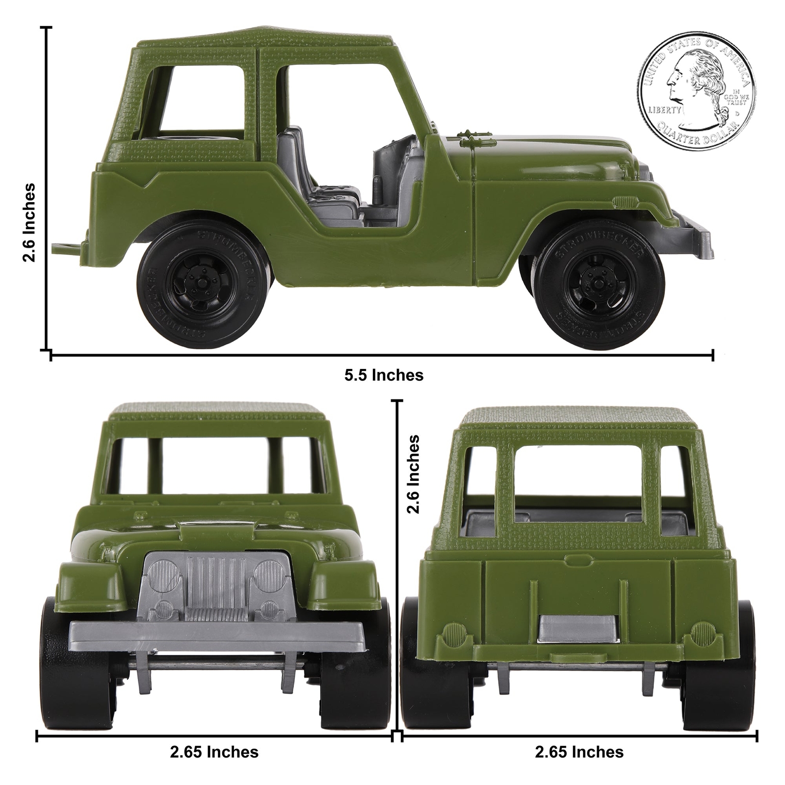 Tim Mee Processed Plastic Strombecker Army Men Green Jeep Pickup Truck ...