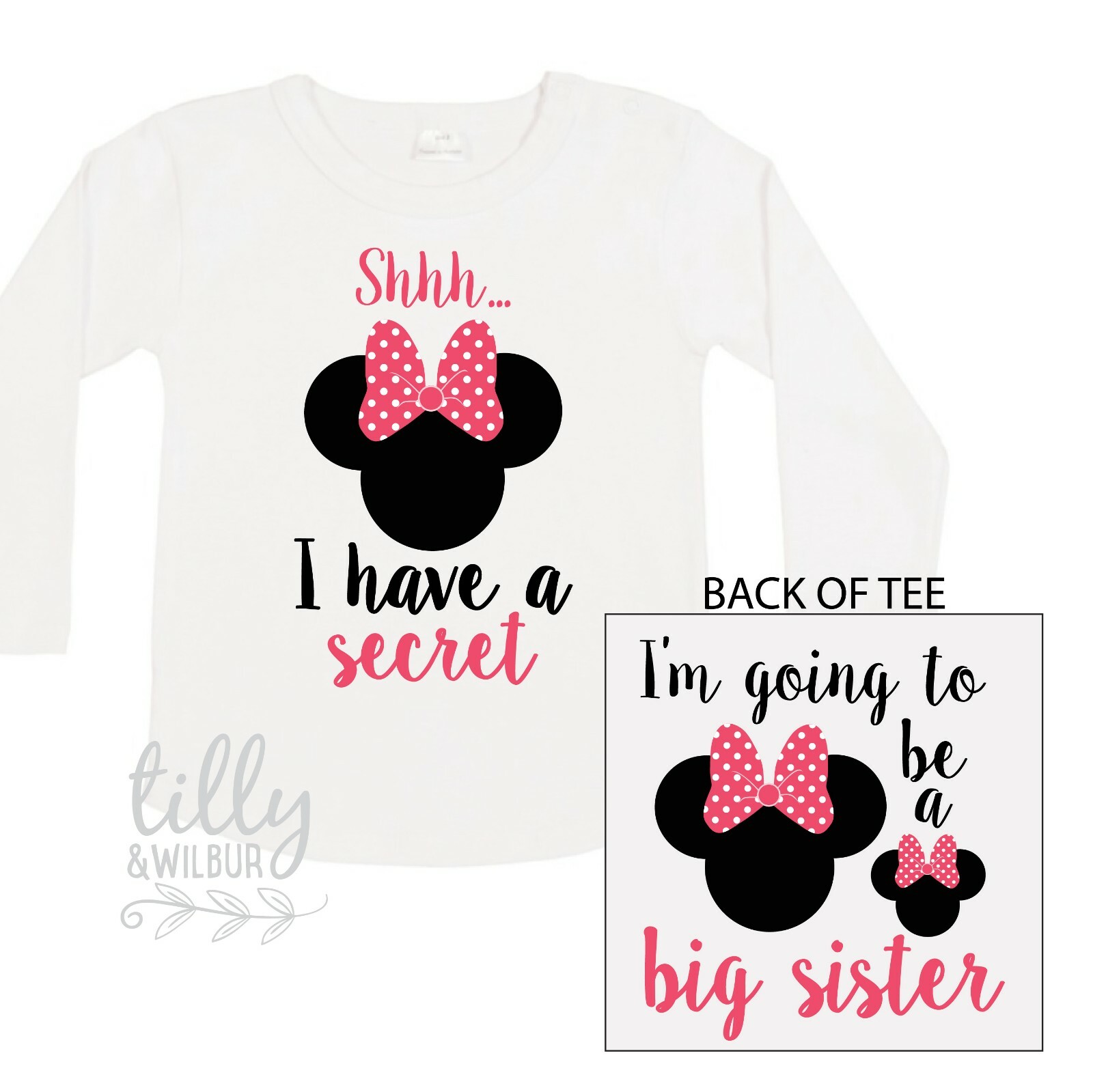 Shhh I have A Secret I'm Going To Be A Big Sister Minnie Mouse Long ...