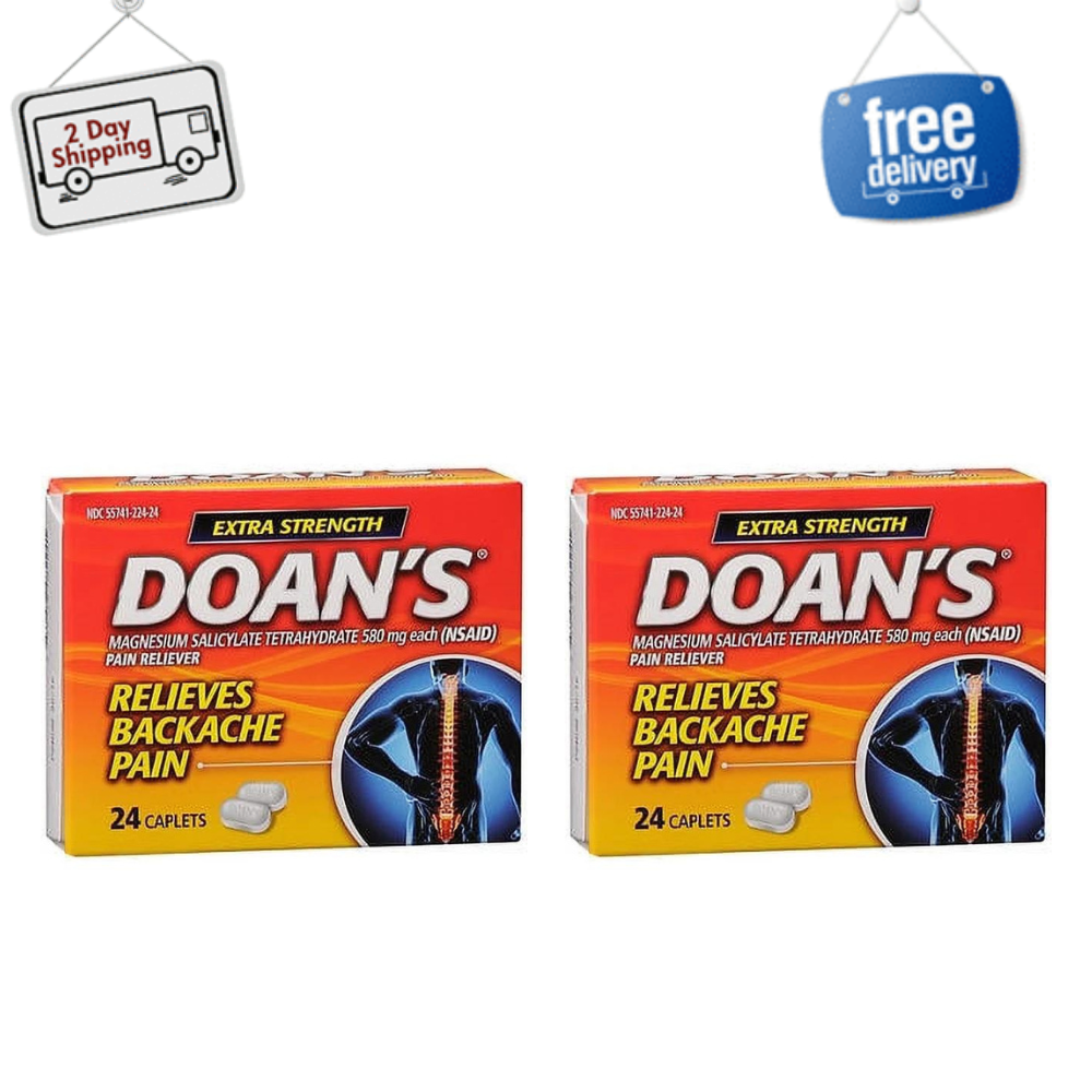 Doans Backache Pain Reliever Caplets Extra Strength, 580 mg, 24 Count ...