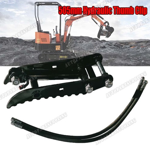 505mm Hydraulic Thumb Clip FIT Mini Excavator Attachment Digger Track ...