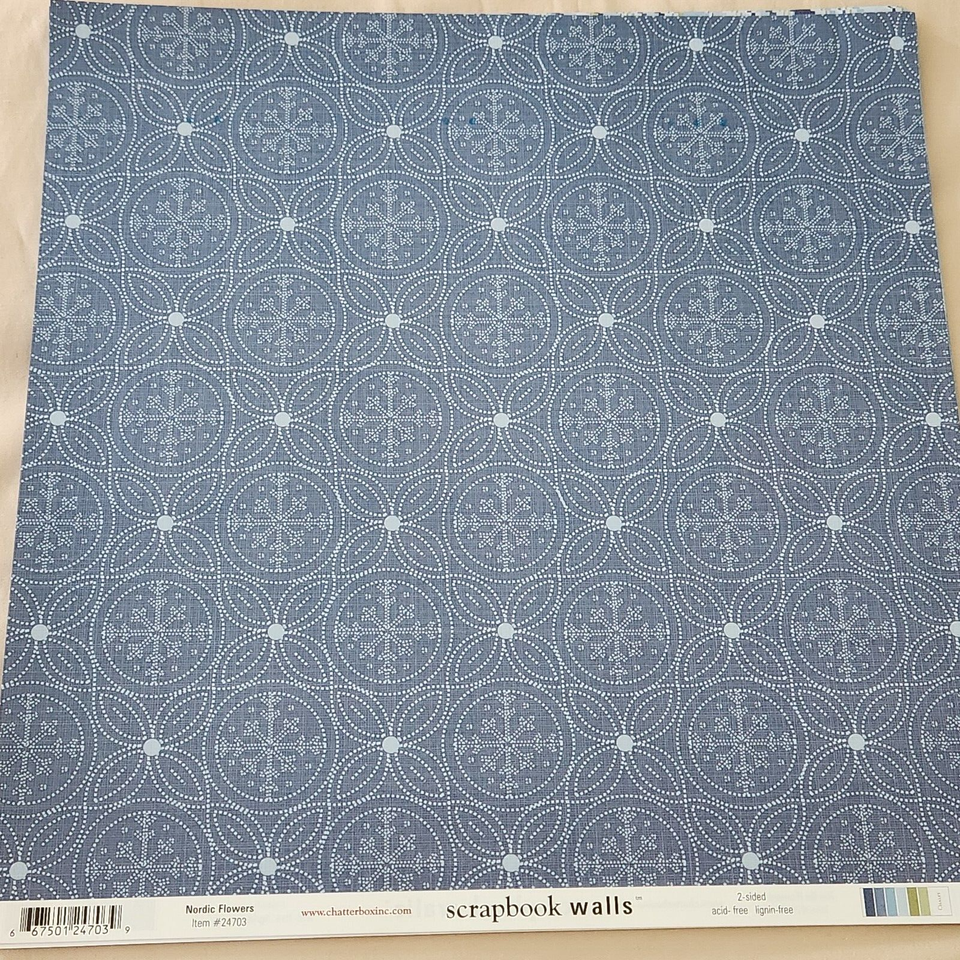 Lot 18 Sheets Scrapbook Walls 12x12 Scrapbook Printed Paper Blue ...