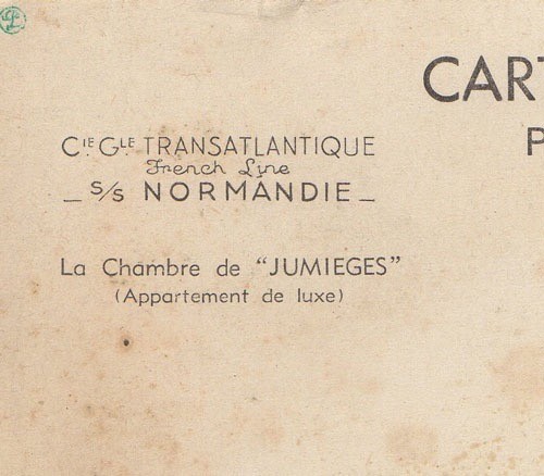 CGT FRENCH LINE SS NORMANDIE Jumieges Cabin Postcard | eBay