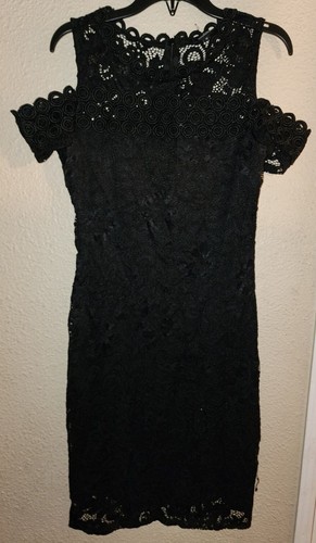 Ambiance Women's Black Lace Dress Size M Semi-Formal Pre-Owned | eBay