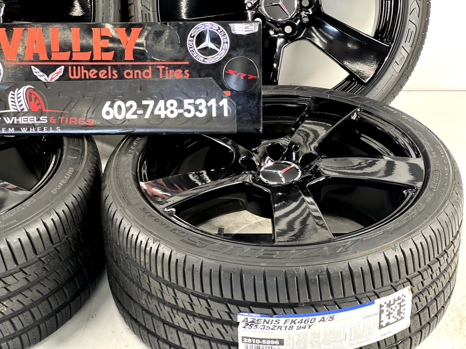 18" STAGGERED Black Y Spoke AMG Rims Wheels Mercedes Benz GLE350 E350 ...