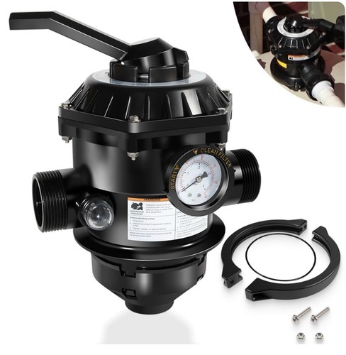 262506 1-1/2-Inch 6-Way Clamp Style Valve Compatible with Pentair Pool ...