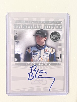2013 Ryan Blaney Press Pass Fanfare Presents Autos Autograph 175/255 ...