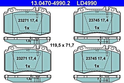 ATE Front Axle Disc Ceramic Brake Pad Set For MERCEDES A209 C209 ...