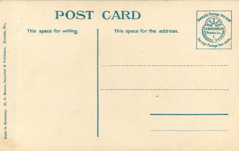 c1907 Wheelock Postcard; High School, Nevada MO Vernon County Unposted ...