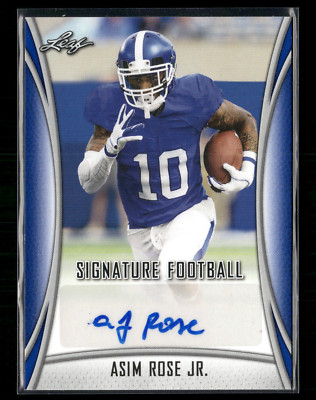Asim Rose Jr 2021 Leaf Signature Football Blue Auto | eBay