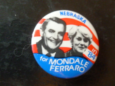 Nebraska Presidential Pin Back Mondale Ferraro Political Campaign ...