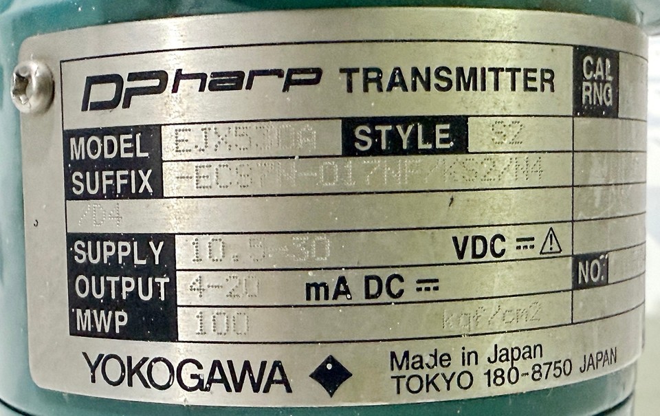 YOKOGAWA EJA530A EJA530A-ECS7N-017NF/KS2/N4 + PARKER HLS2V VALVE #ZV ...