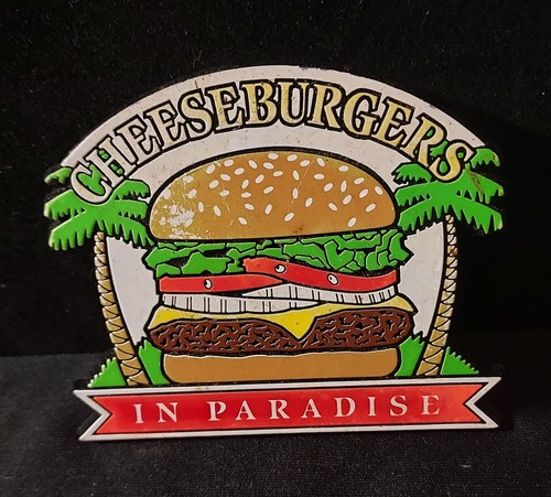 Vintage Cheeseburger in Paradise Pinback Pin - Jimmy Buffett ...