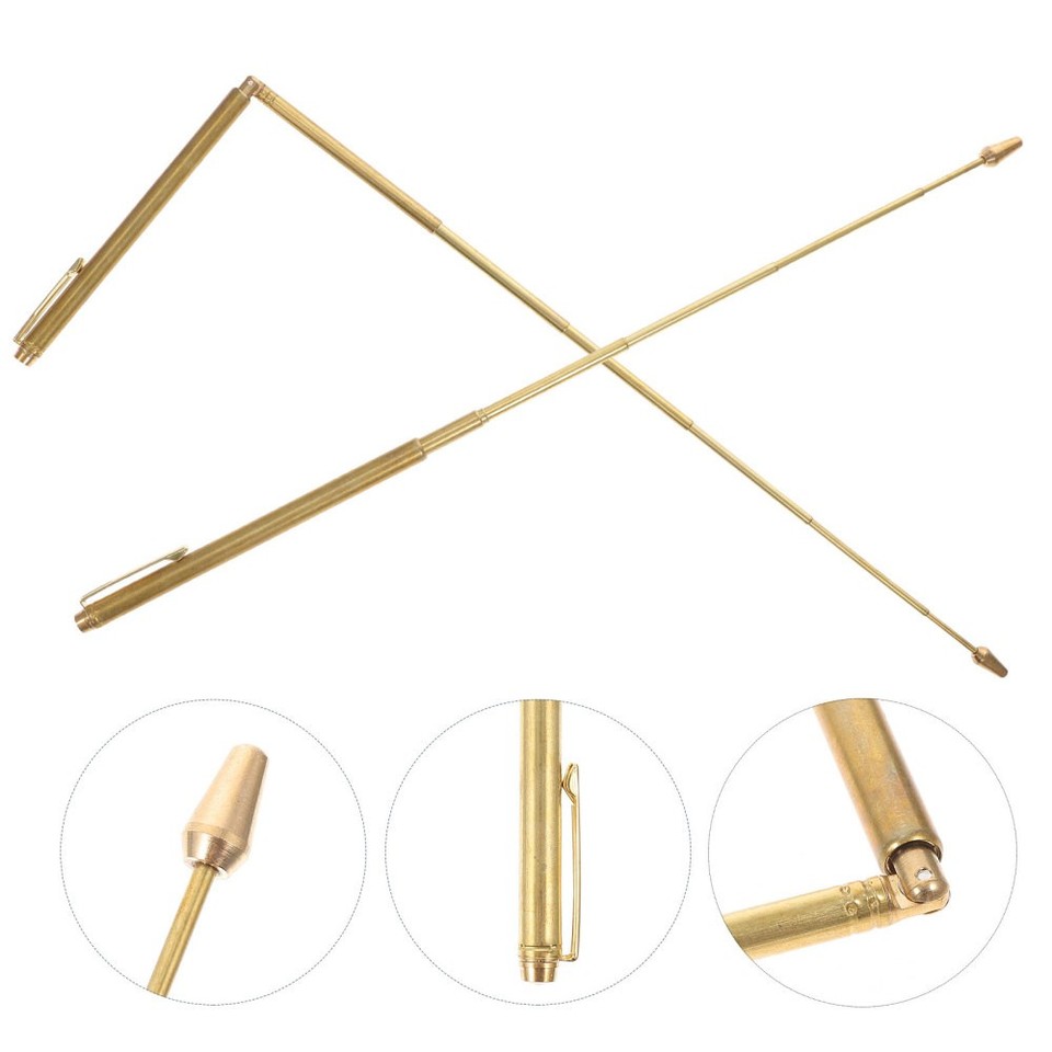 2 Pcs Divining Rods Spiritual Copper Dowsing Set Pure Metal Probe ...