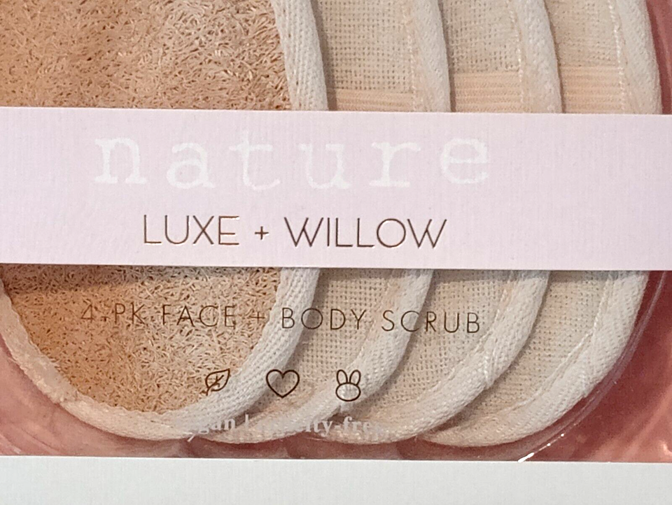 Nature Luxe & Willow 4pk Face and Body Scrub Sponges | eBay
