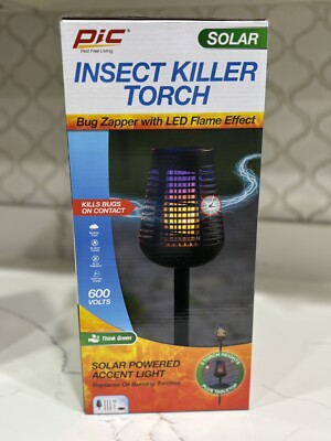 PIC INSECT KILLER TORCH Solar Powered 3 Torch Heights 72477982660| eBay
