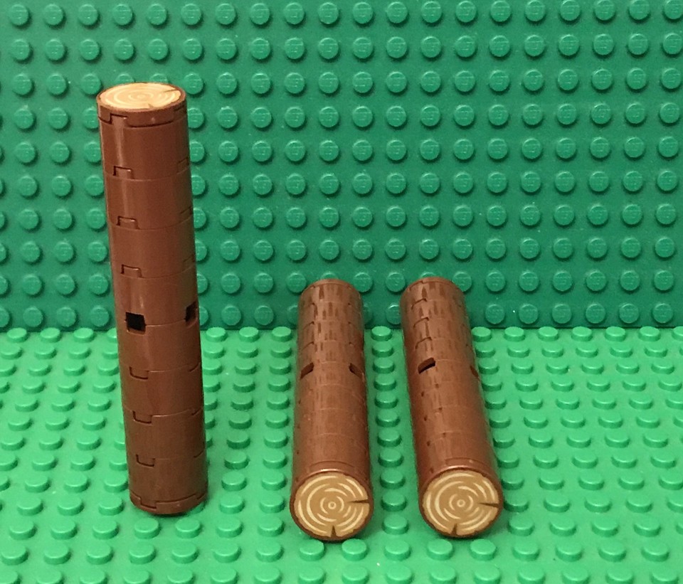 Lego 3 City Mini Figure Tree Logs,Reddish Brown 2x2 Tile With Stump On ...