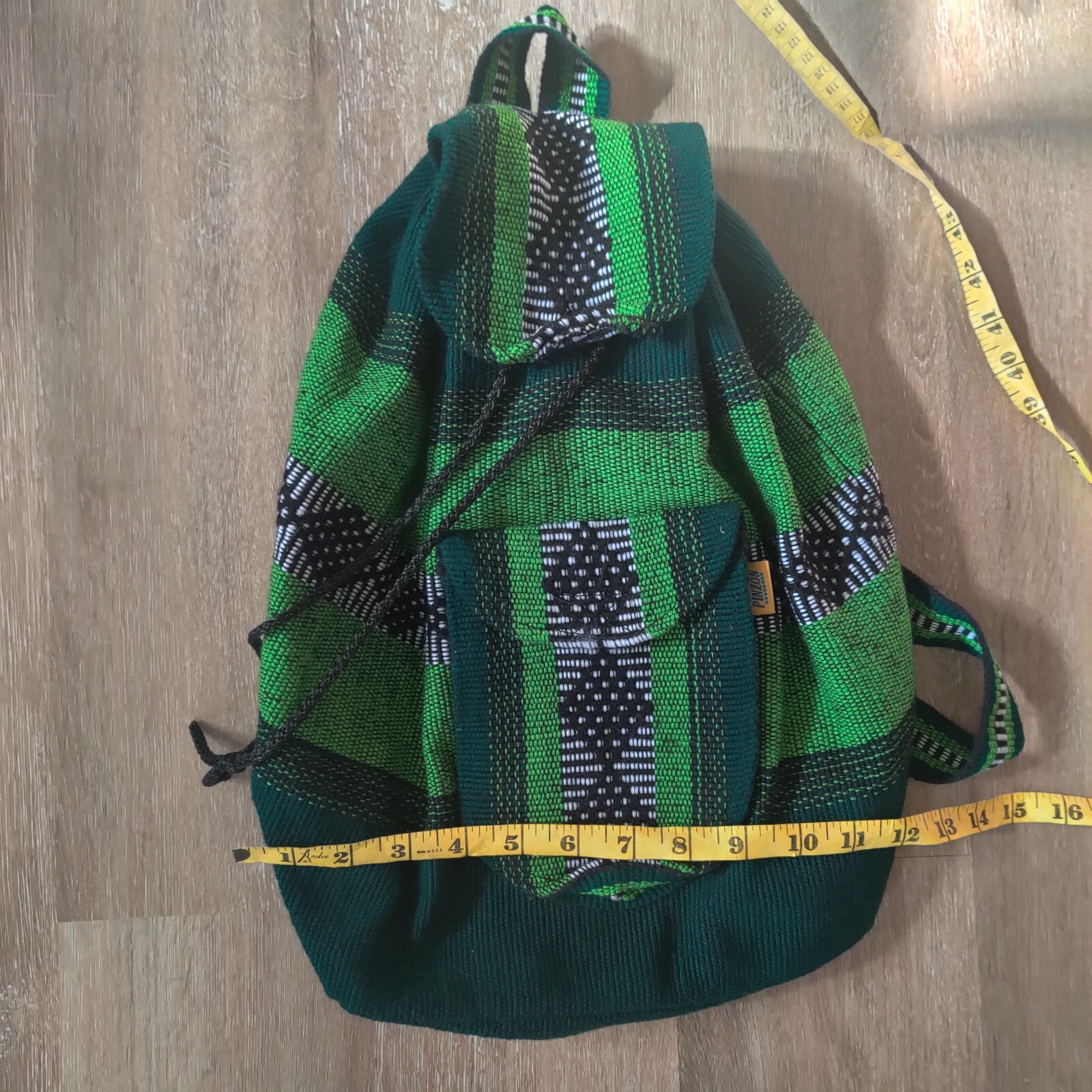 Pinzon Mexico Backpack Woven Multicolor Boho Bag Hippie Drawstring ...